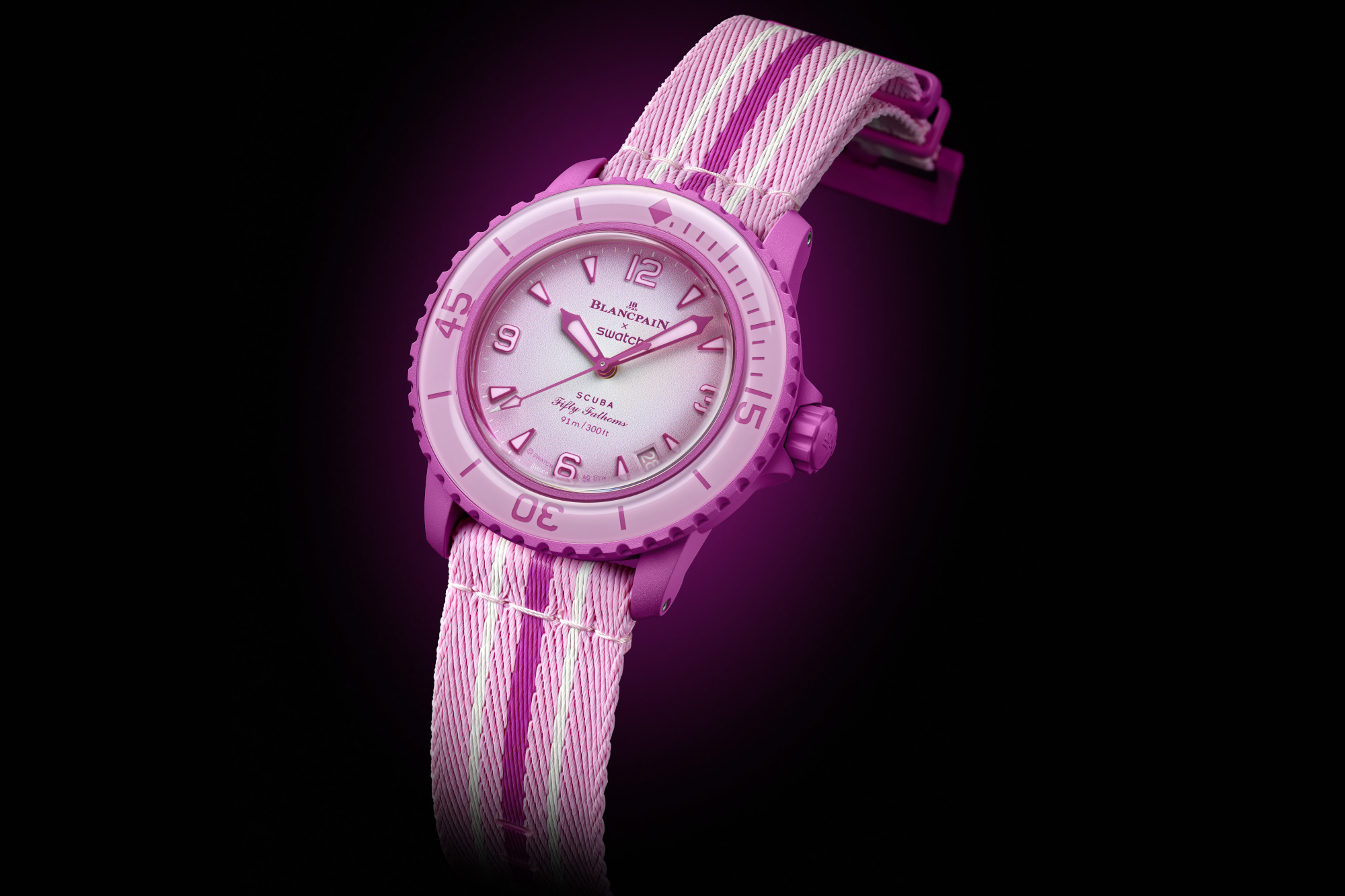 The new pink Swatch Scuba Fifty Fathoms is giving major Barbie vibes ...